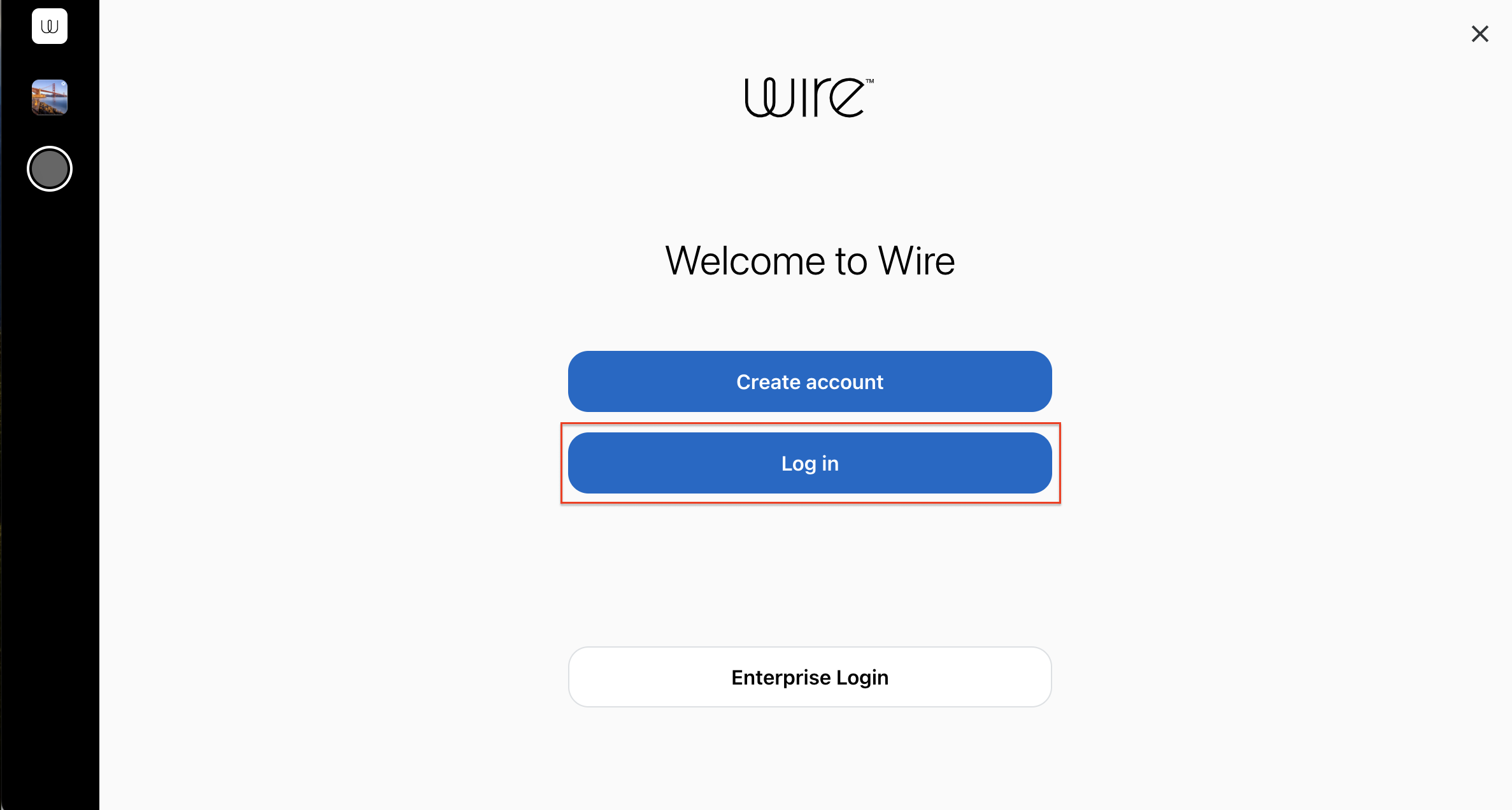 Log in and toggle between different Wire accounts – Wire – Support