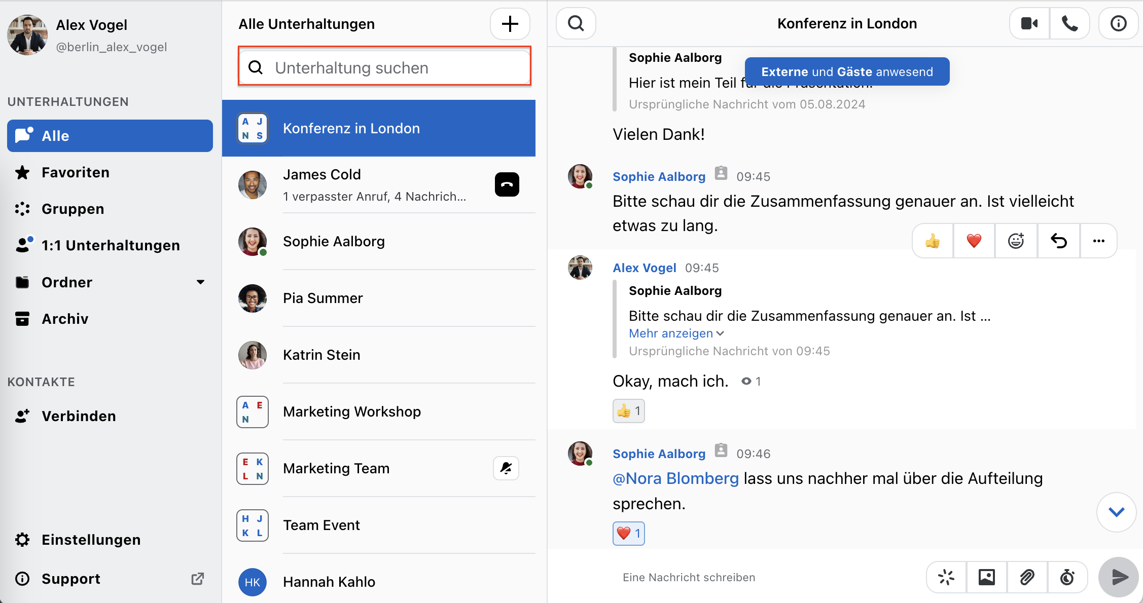 Wie finde ich Kontakte? – Wire Hilfe