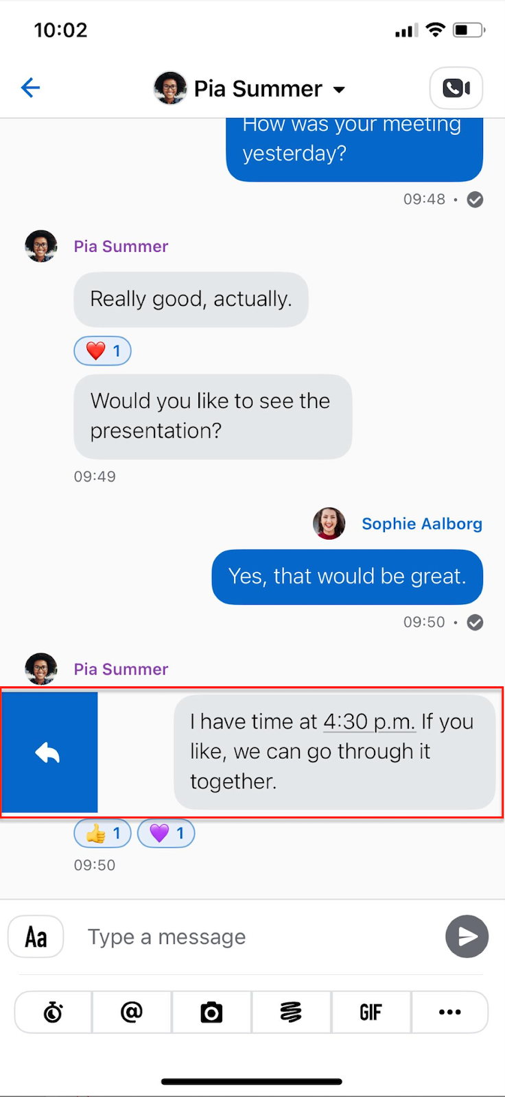 Direct reply to a message – Wire – Support